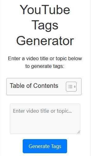 YouTube Tags Generator - promtool